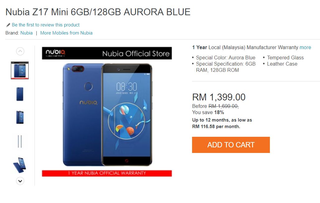 Diskaun hingga RM500 untuk Nubia Z17 Mini 6GB dan Nubia Z17s 8GB - SoyaCincau.com