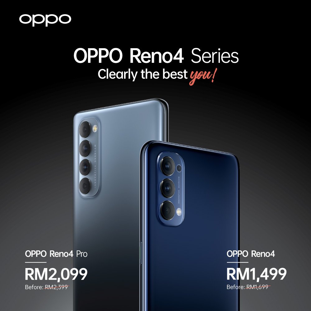 Siri Oppo Reno 4 turun harga sehingga RM300 dari harga asal ...