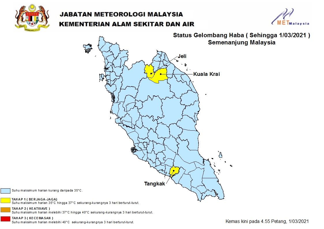 10 kawasan Malaysia hadapi suhu melampau menurut MetMalaysia ...