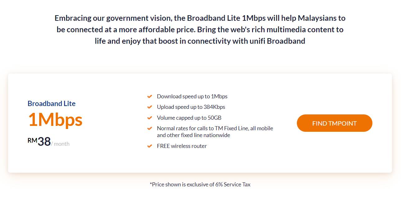 TM naikkan kuota Unifi Broadband Lite 1Mbps dari 1GB kepada 50GB ...
