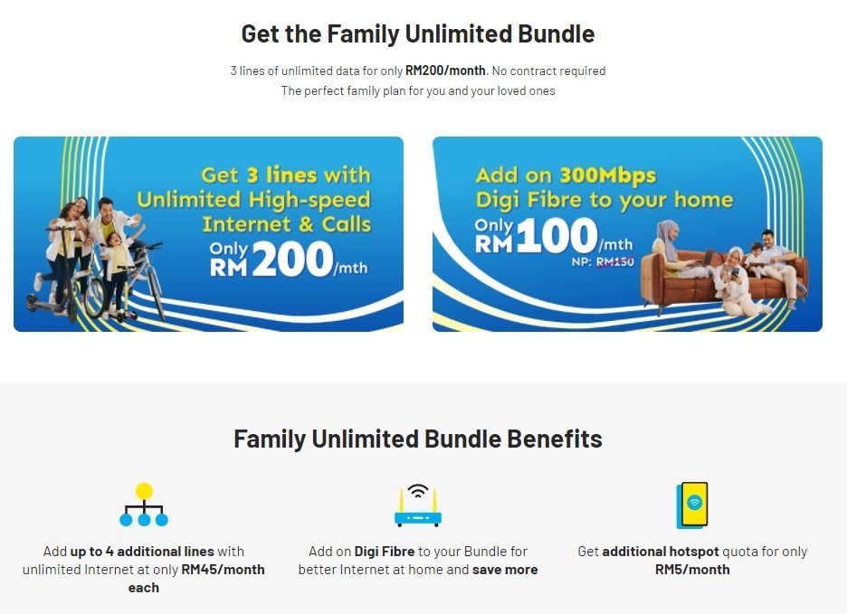 Digi Family Unlimited Bundle baharu tawar Internet jalur lebar 300Mbps pada RM100/bulan ...