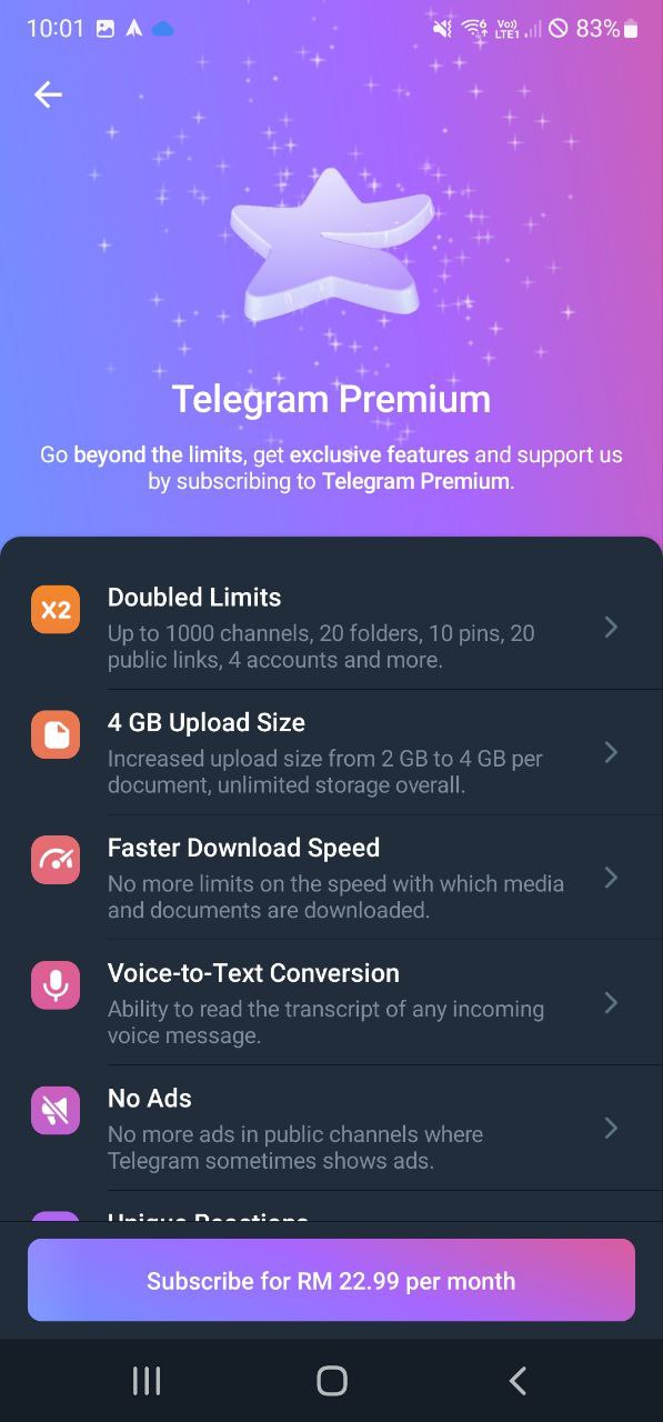 Telegram Premium dilancarkan, apa bezanya dengan versi percuma ...