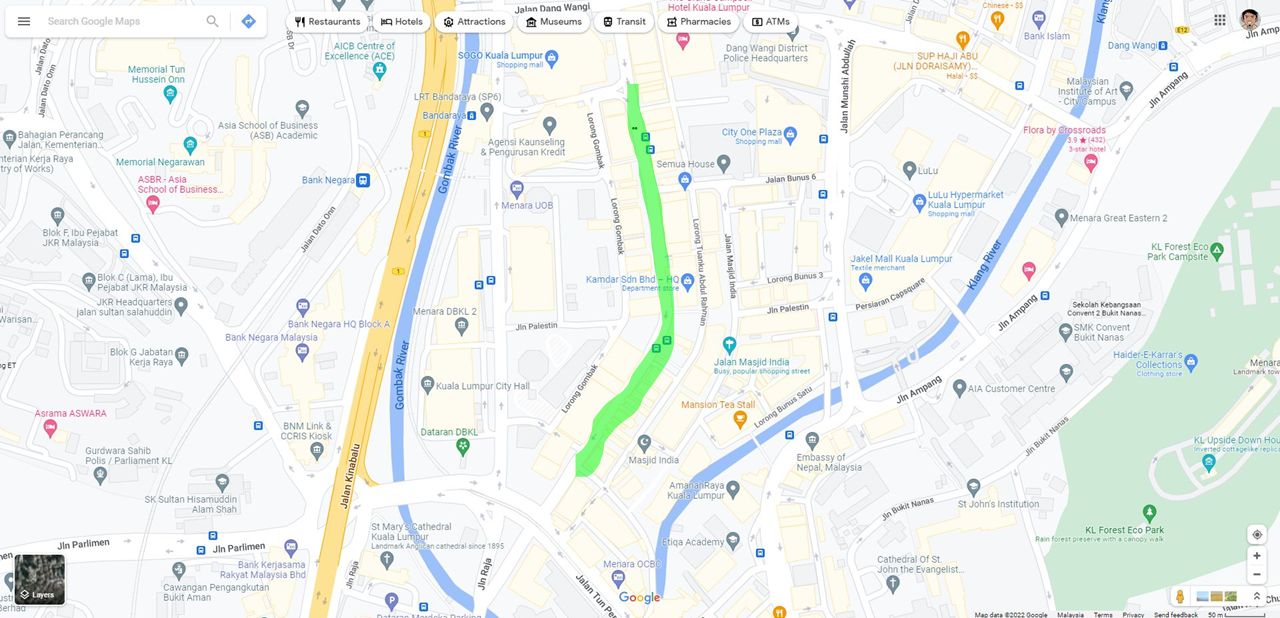 Jalan TAR ditutup untuk semua kenderaan, mari berjalan kaki di sana ...