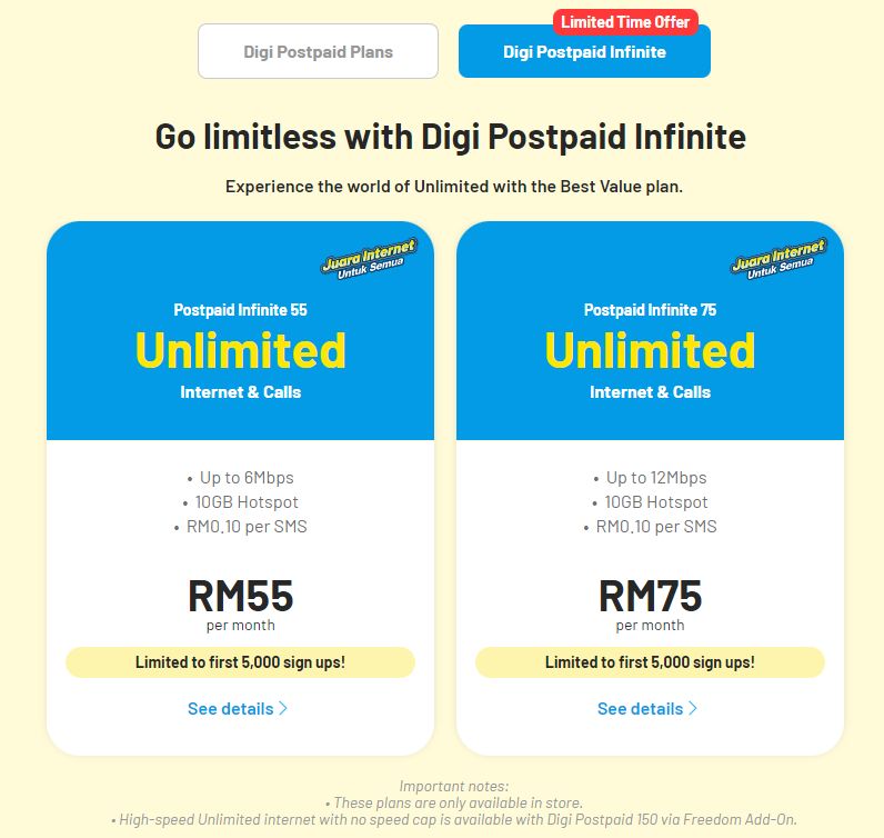 Digi tawar 2 pelan pascabayar “unlimited” baharu bermula RM55/bulan ...
