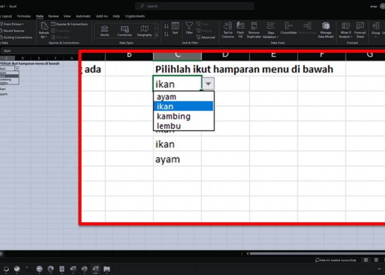 Cara wujudkan menu drop-down di Microsoft Excel - SoyaCincau.com
