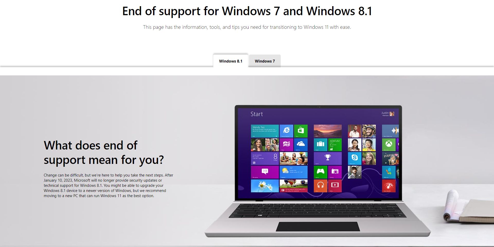 Sokongan terhadap Windows 7 dan Windows 8.1 ditamatkan sepenuhnya oleh ...