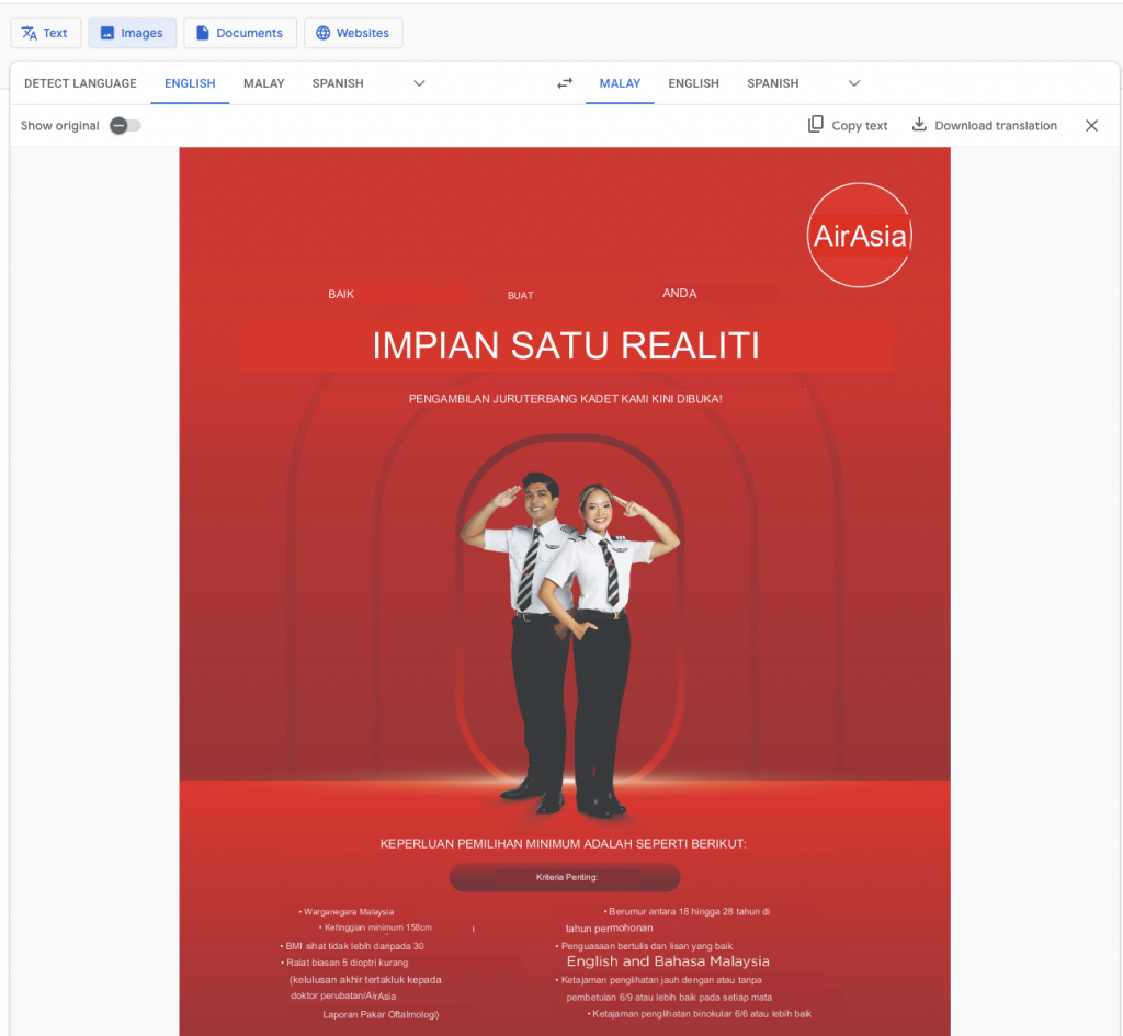 Google Translate di web kini boleh terjemah perkataan pada imej, ini ...