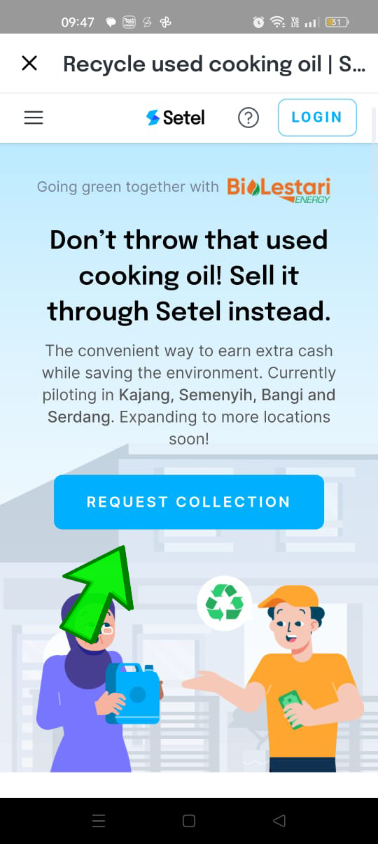 Jual minyak masak terpakai di Setel & dapatkan kredit tambahan RM10 ...