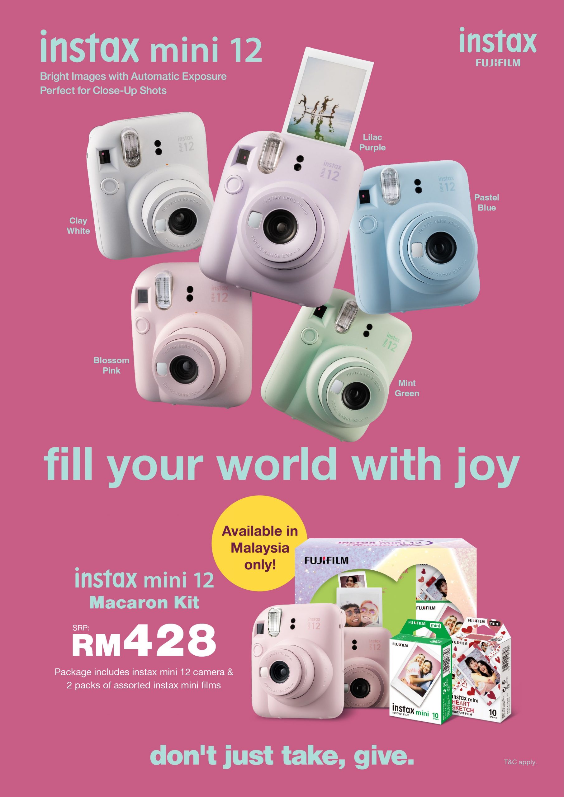 Instax Mini 12 masuki Malaysia, kit Macaron ditawar dengan 2 filem ...