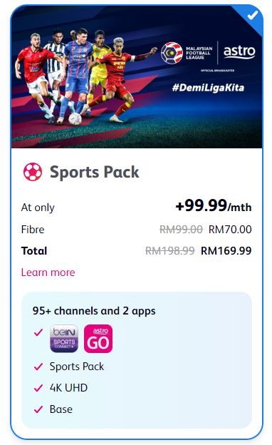 Astro tawar kombo pek sukan dan jalur lebar 50Mbps pada RM169.99 sahaja - SoyaCincau.com