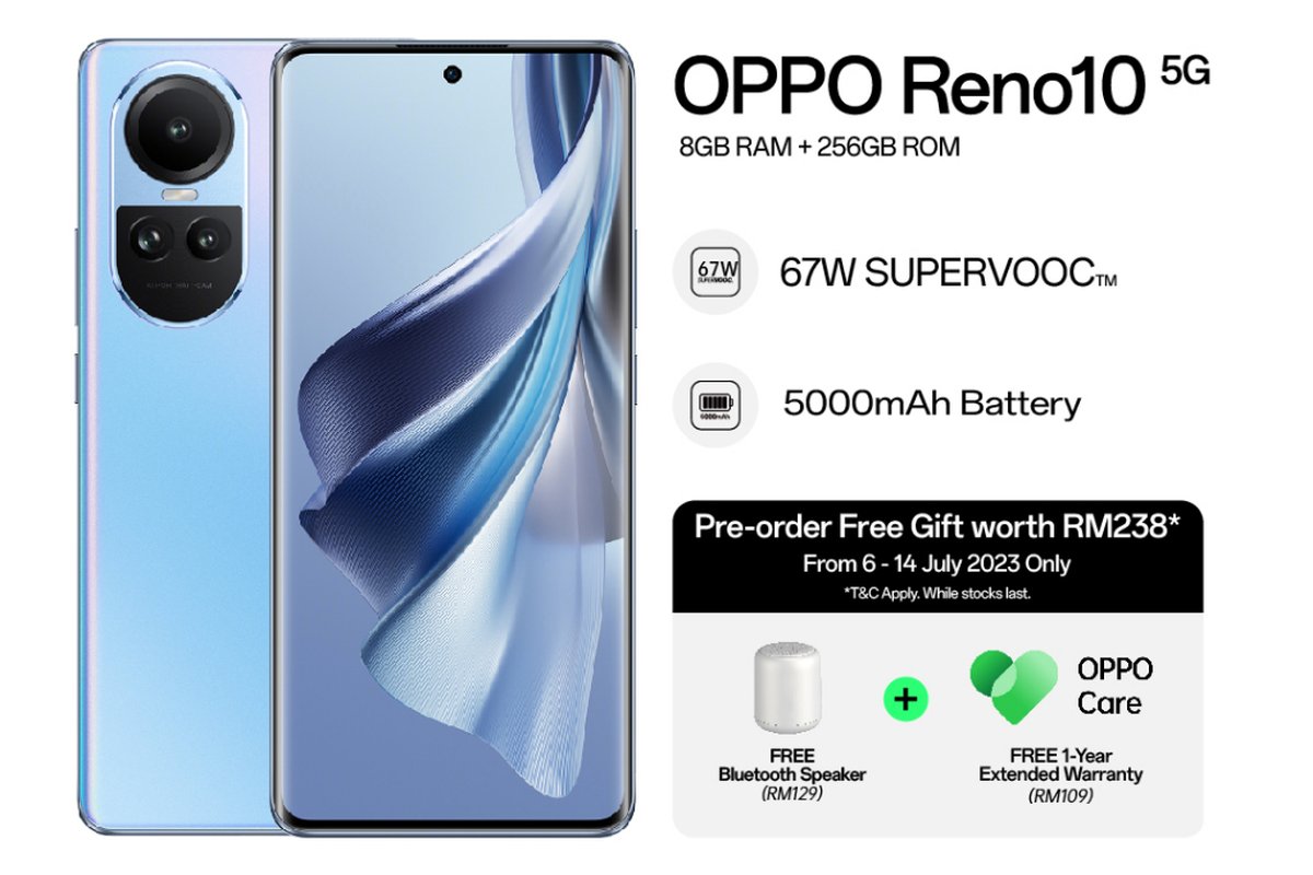 Oppo Reno 10: Prestasi flagship Mediatek, bateri lebih besar dan kamera telefoto 32MP ...