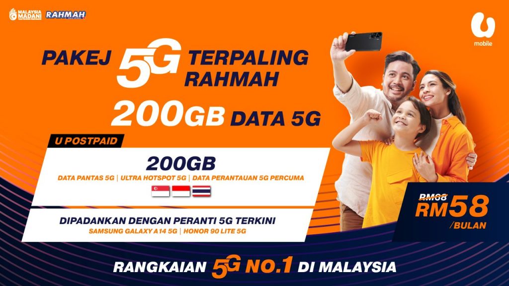 Pakej 5G Rahmah: U Mobile beri 200GB data dan perayauan percuma di 3 negara dengan pelan RM58 ...