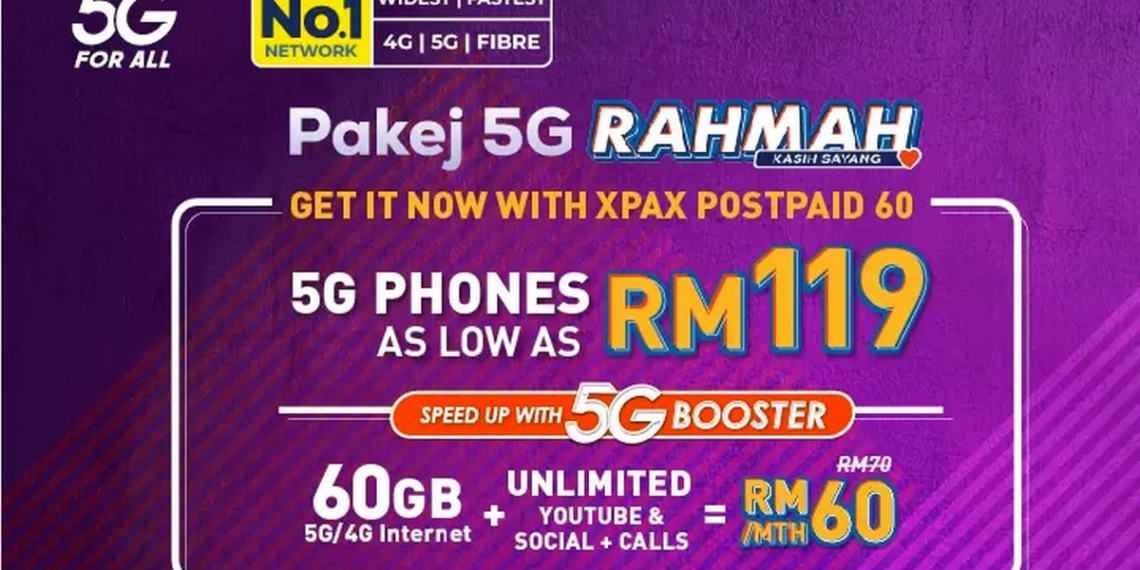Pakej 5G Rahmah: Celcom tawar data 60GB serta YouTube & Sosial tanpa had, telefon 5G serendah ...