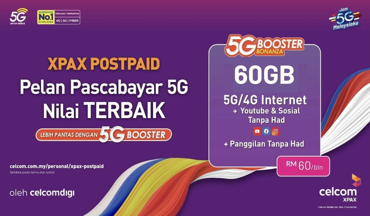 Pakej 5G Rahmah: Celcom tawar data 60GB serta YouTube & Sosial tanpa had, telefon 5G serendah ...