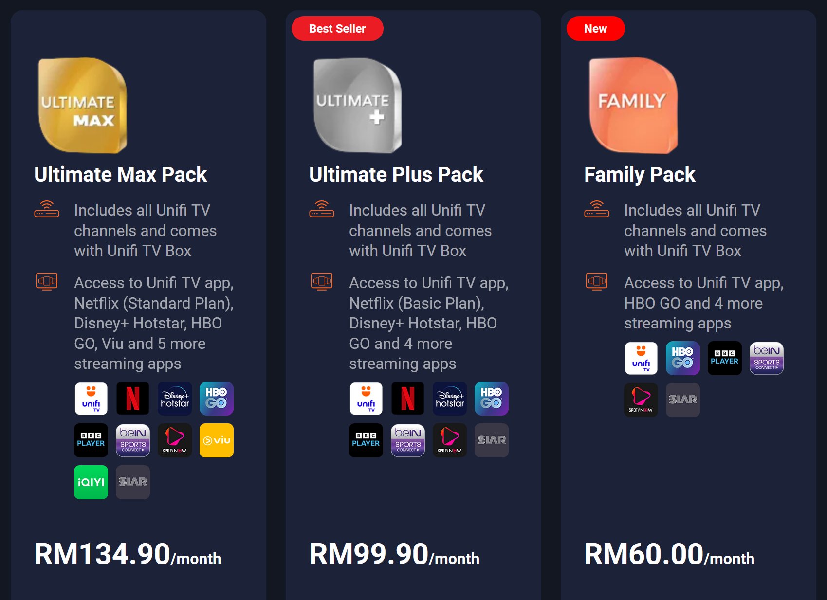 Unifi TV perkenal tiga pek baru, ada pek Sukan dengan siaran langsung bola sepak dan F1, hanya ...