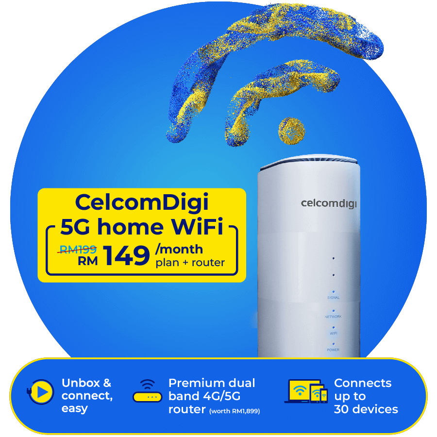 CelcomDigi 5G tawar Internet “tanpa had” RM99/bulan sahaja - SoyaCincau.com
