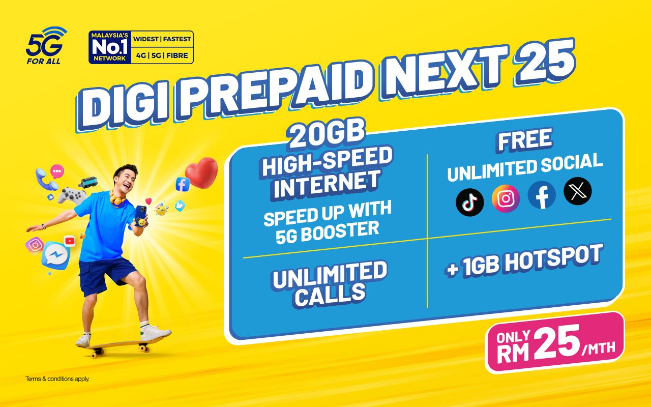 CelcomDigi perkenal prabayar baru tanpa had dari RM25 - SoyaCincau.com